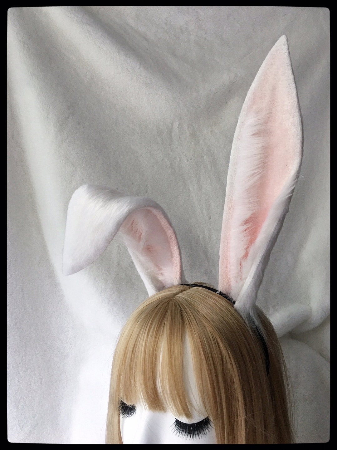 Cos Rabbit Ears Kit Cosplay White Rabbit Headband Hairband - Etsy