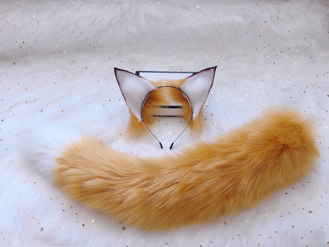 Cosplay Fox Ears Tail Kit Cosplay Fluffy Headdress Hairband Cosplay Fox