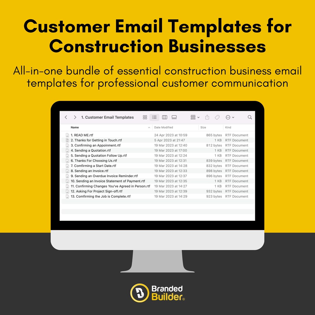 Customer Email Templates for Construction Businesses - Etsy