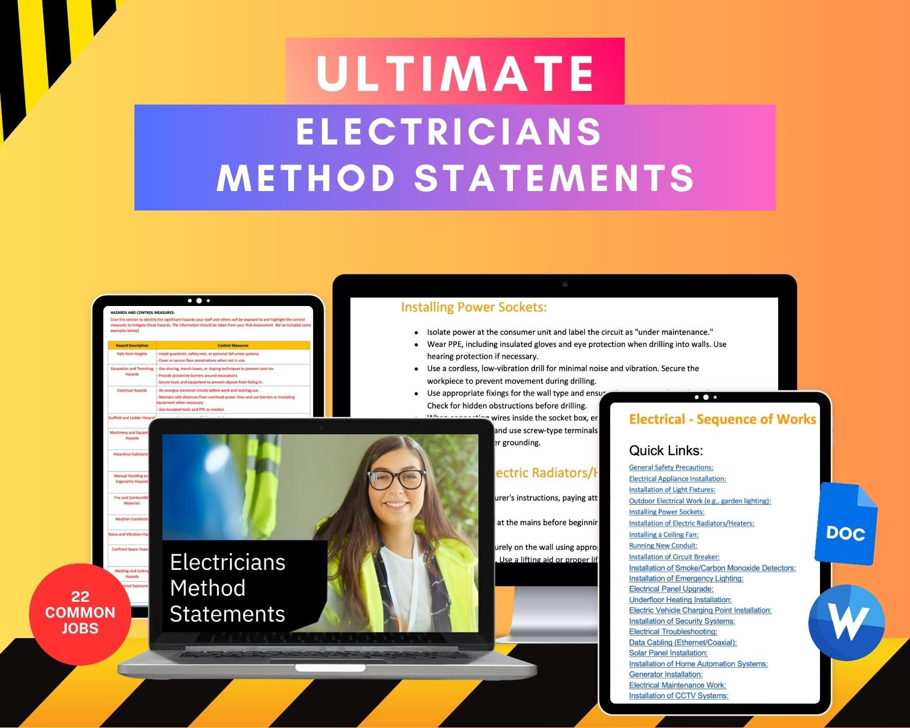 Method Statement for Electrician | Electrical Contractor | Includes 22 ...