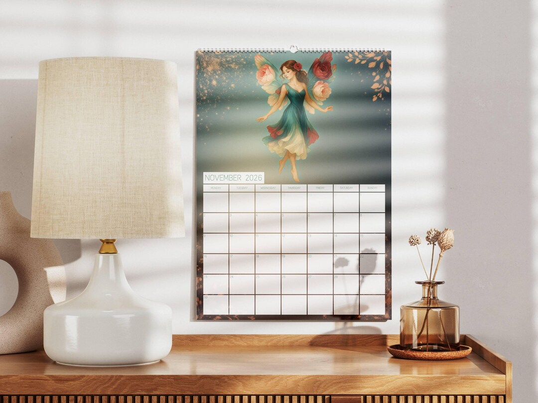 Fairy Wall Calendar 2026 | Printable A3 A4 Monthly Planner | Magical ...