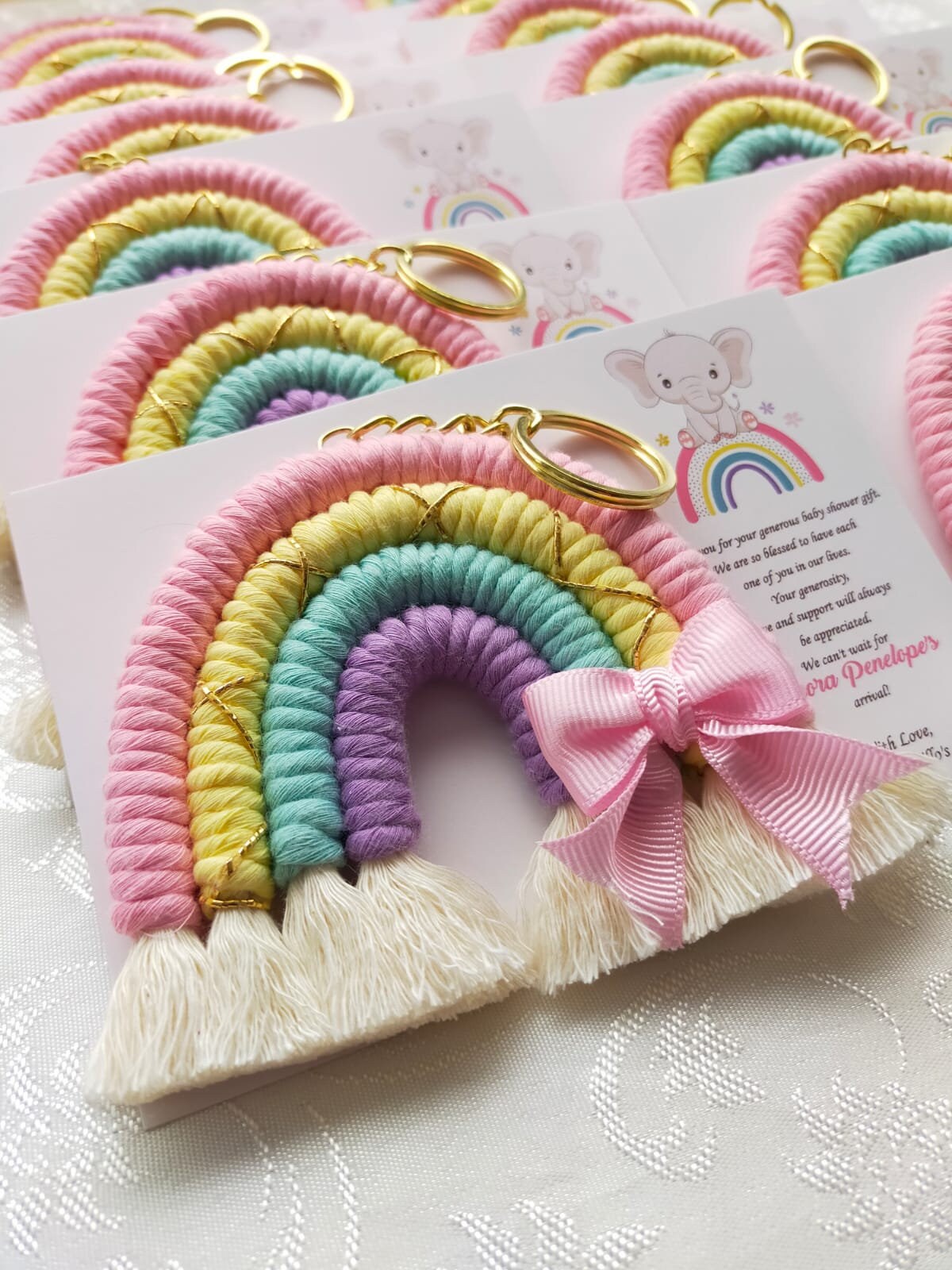 Rainbow Four Color Macrame Newborn Baby Guest Candy - Etsy