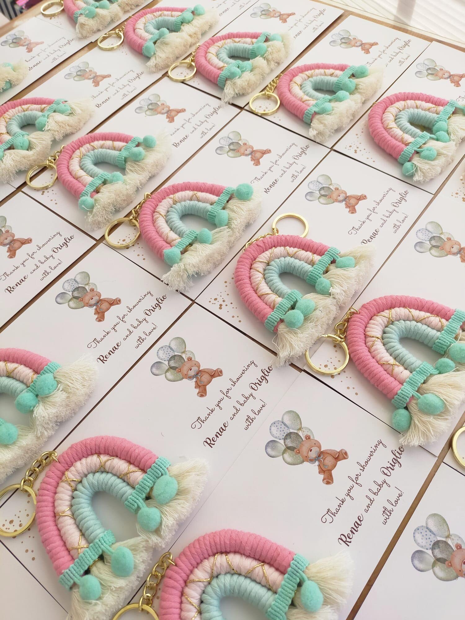 Rainbow Macrame Keychain Baby Shower Macrame Keychain Baby Shower ...