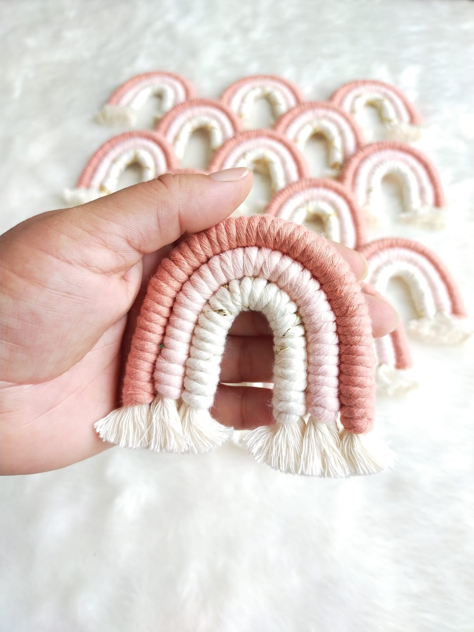 Rainbow Mini Macrame Newborn Baby Guest Favors Keychain - Etsy