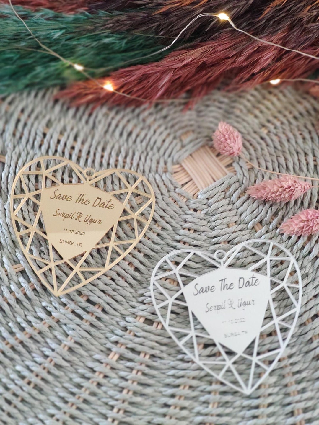 Heart Mirror Magnet: Engraved Wedding Favor, Customizable Acrylic ...