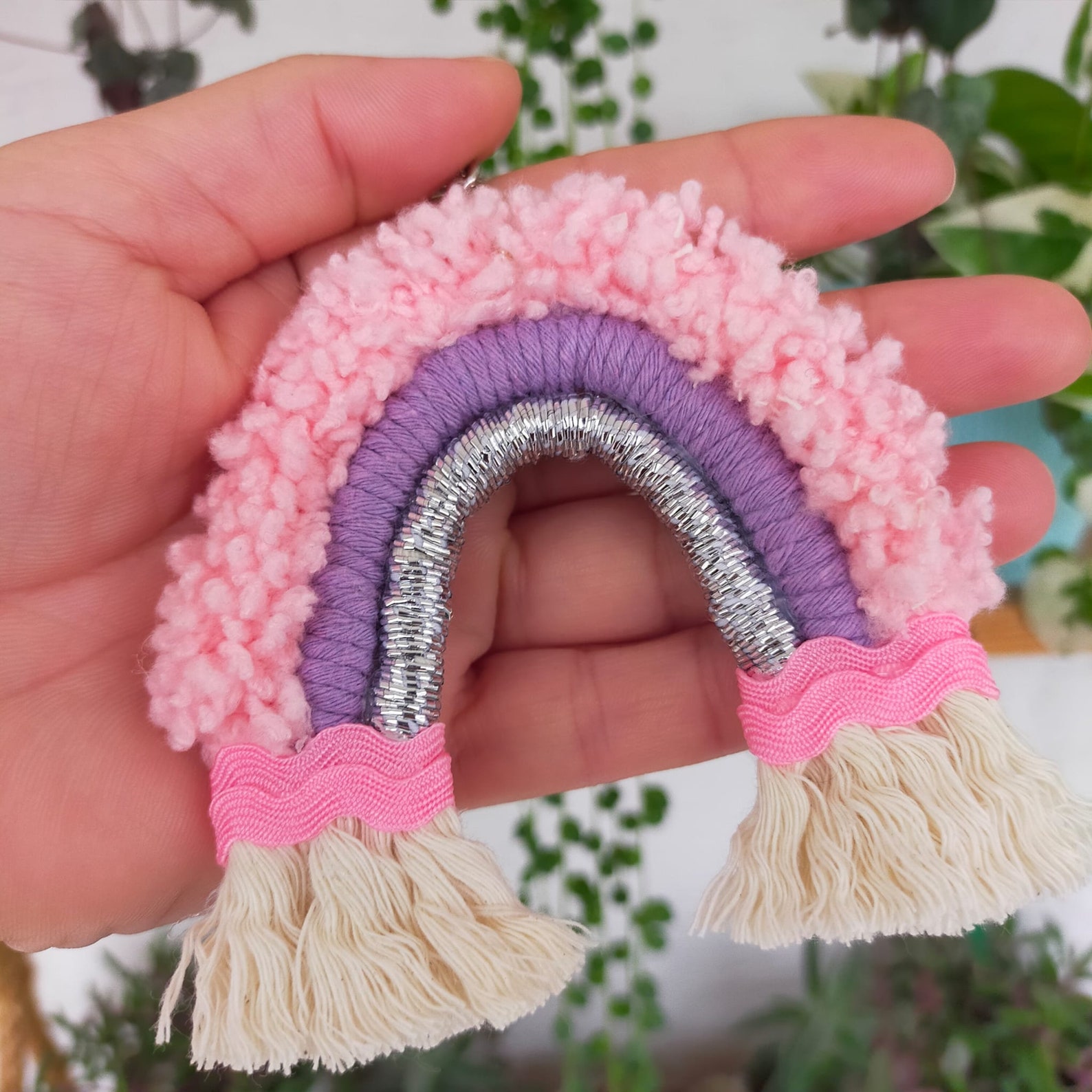 Rainbow Macrame Keychain | Baby Shower Macrame Keychain | Baby Shower ...
