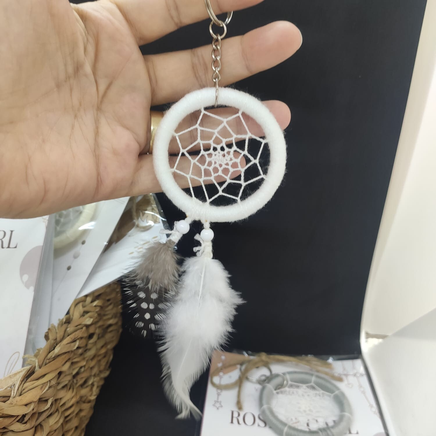 Mini Dreamcatchers With Cards Keychains Engagement Gift - Etsy