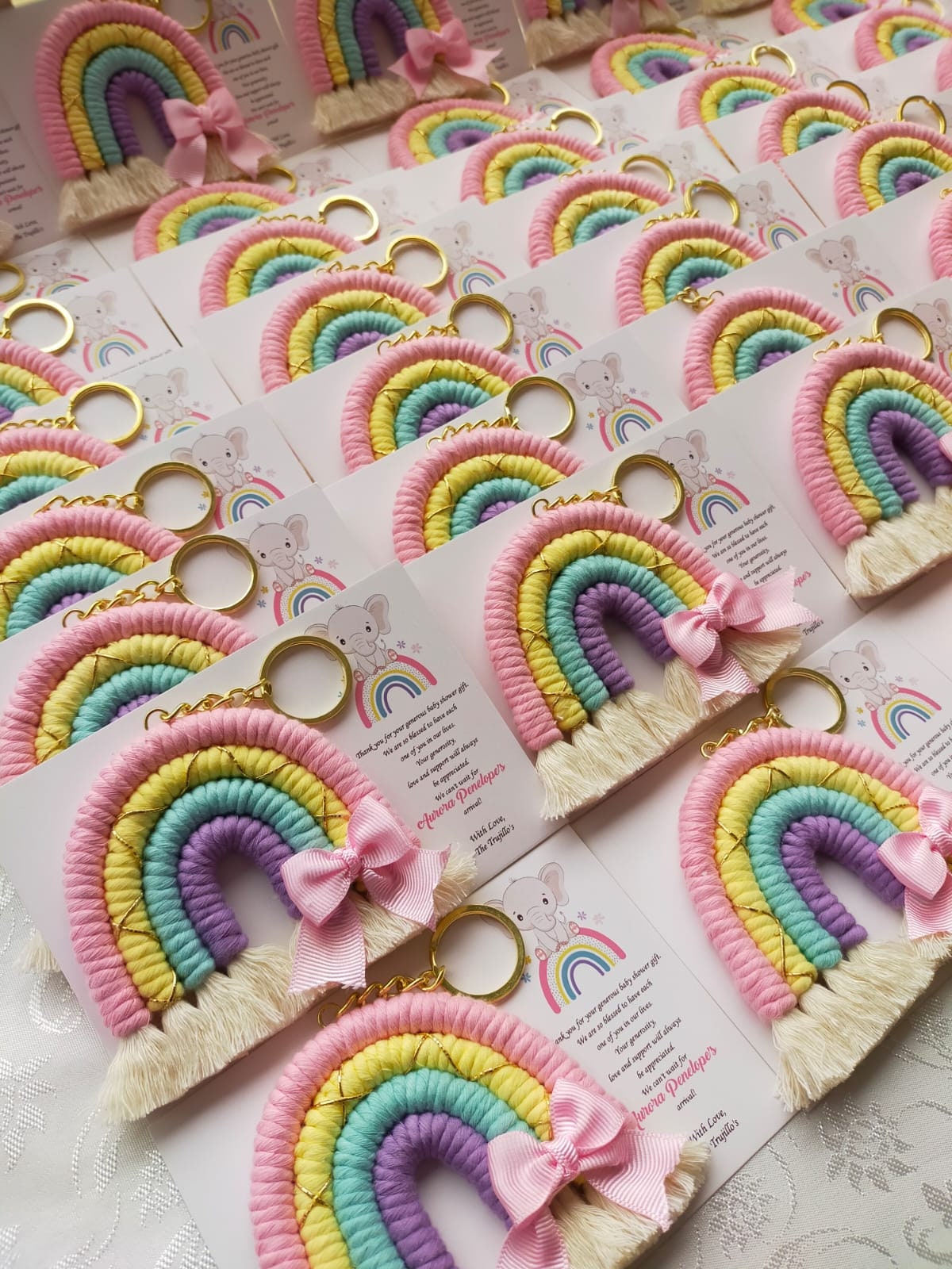 Rainbow Four Color Macrame Newborn Baby Guest Candy - Etsy