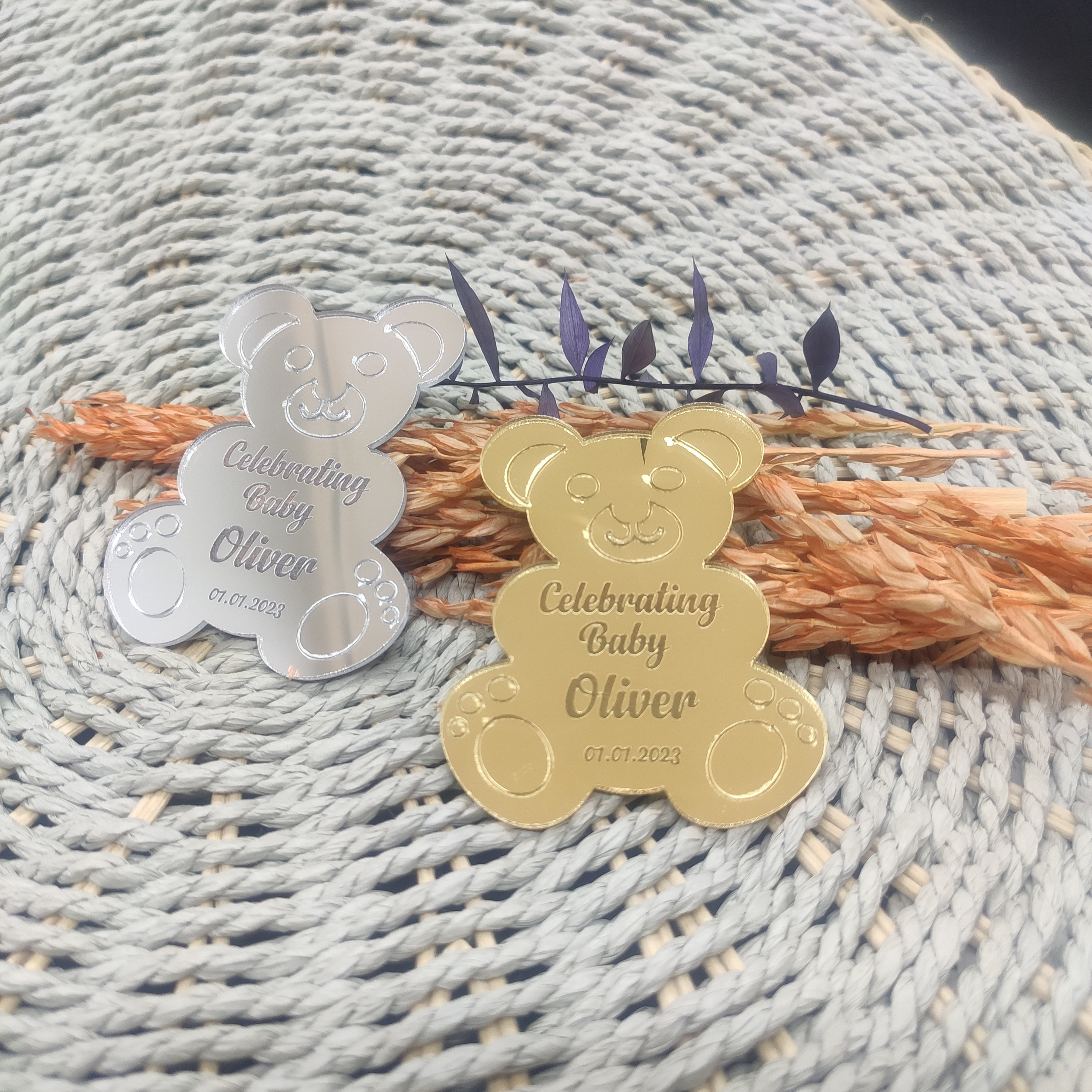 Custom Teddy Bear Magnet Gift | Baby Shower Favor | Cute Bear Birthday ...