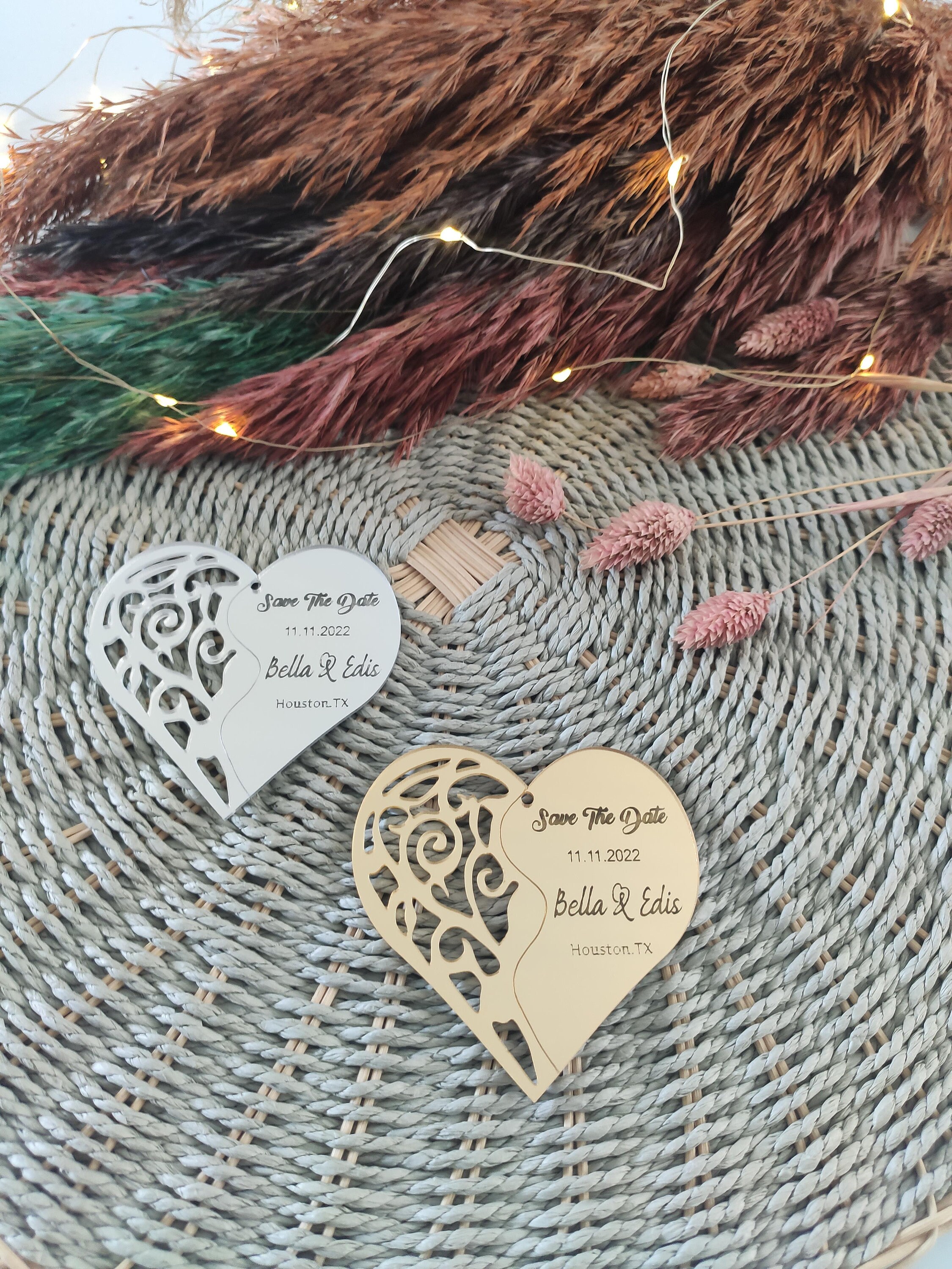 Heart Wedding Favors Mirror Magnets Favors Customizable - Etsy