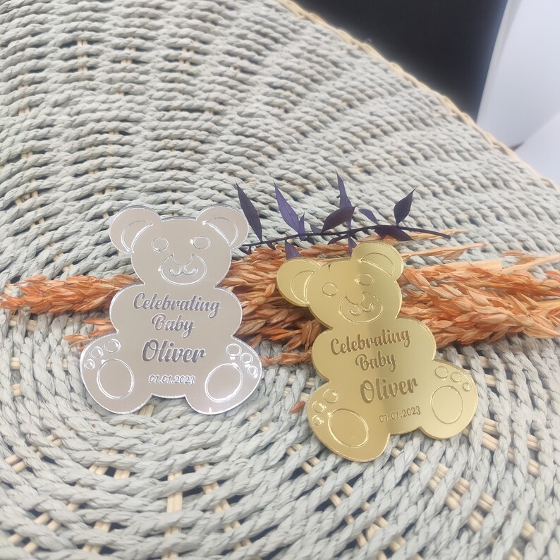 Custom Teddy Bear Magnet Gift | Baby Shower Favor | Cute Bear Birthday ...