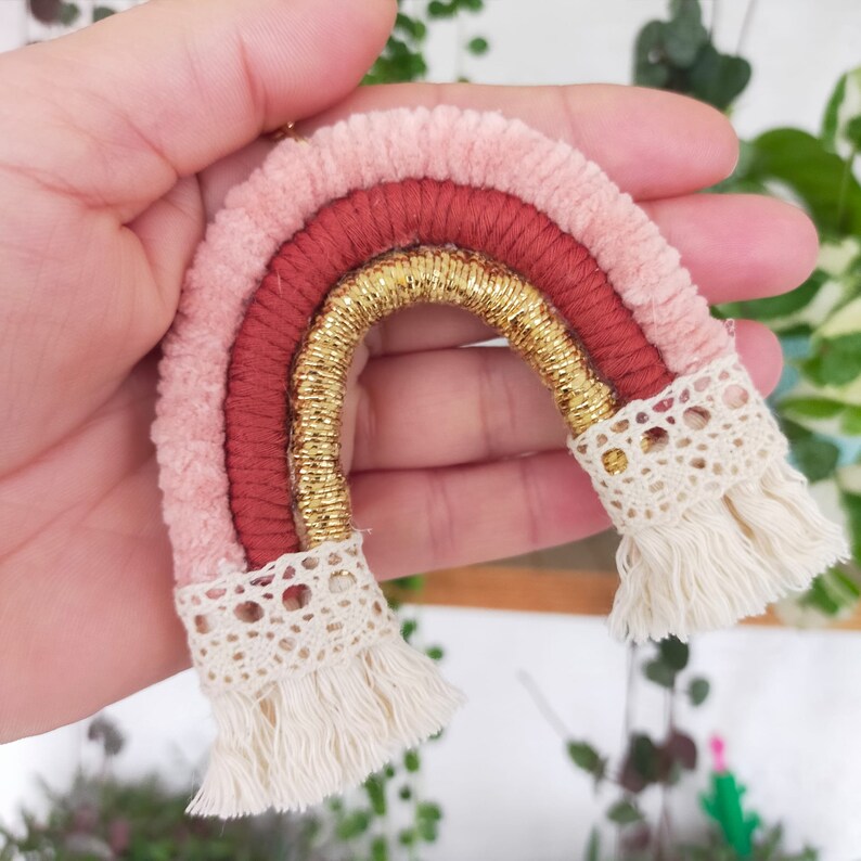 Rainbow Macrame Keychain | Baby Shower Macrame Keychain | Baby Shower ...