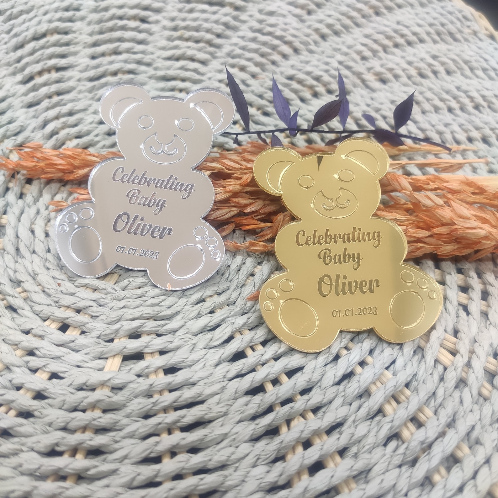 Custom Teddy Bear Magnet Gift | Baby Shower Favor | Cute Bear Birthday ...