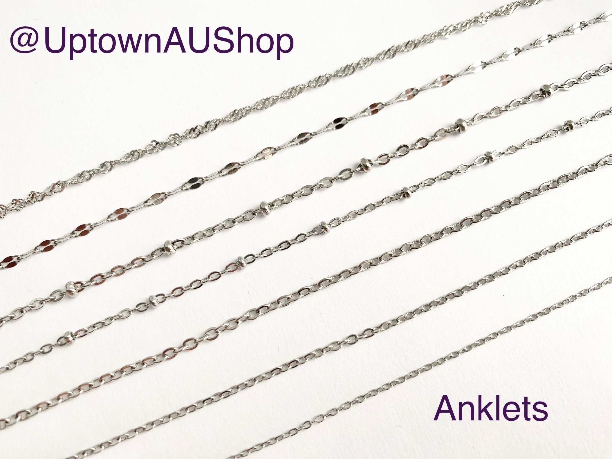 Anklet, Minimalist Anklet for Women, Stainless Steel Chain, Dainty ...