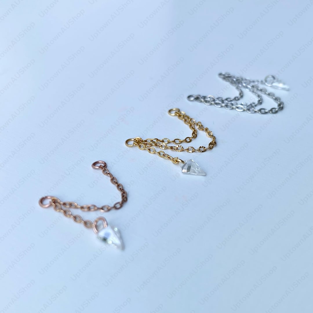 Earring Chain, Single Double or Triple Layer Chain With Dangling Kite ...