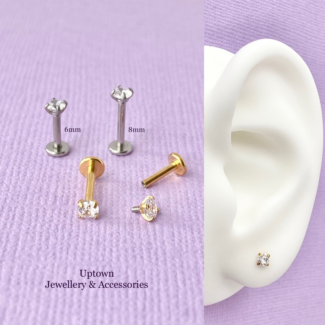 Stainless Steel Earring With Round Flat Back - Etsy