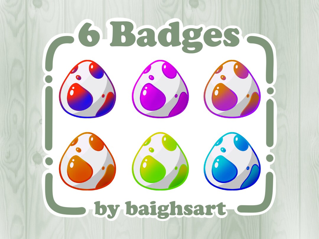 6 Egg Badges For Twitch Sub & Bit Badges Yoshi Eggs - Etsy.de
