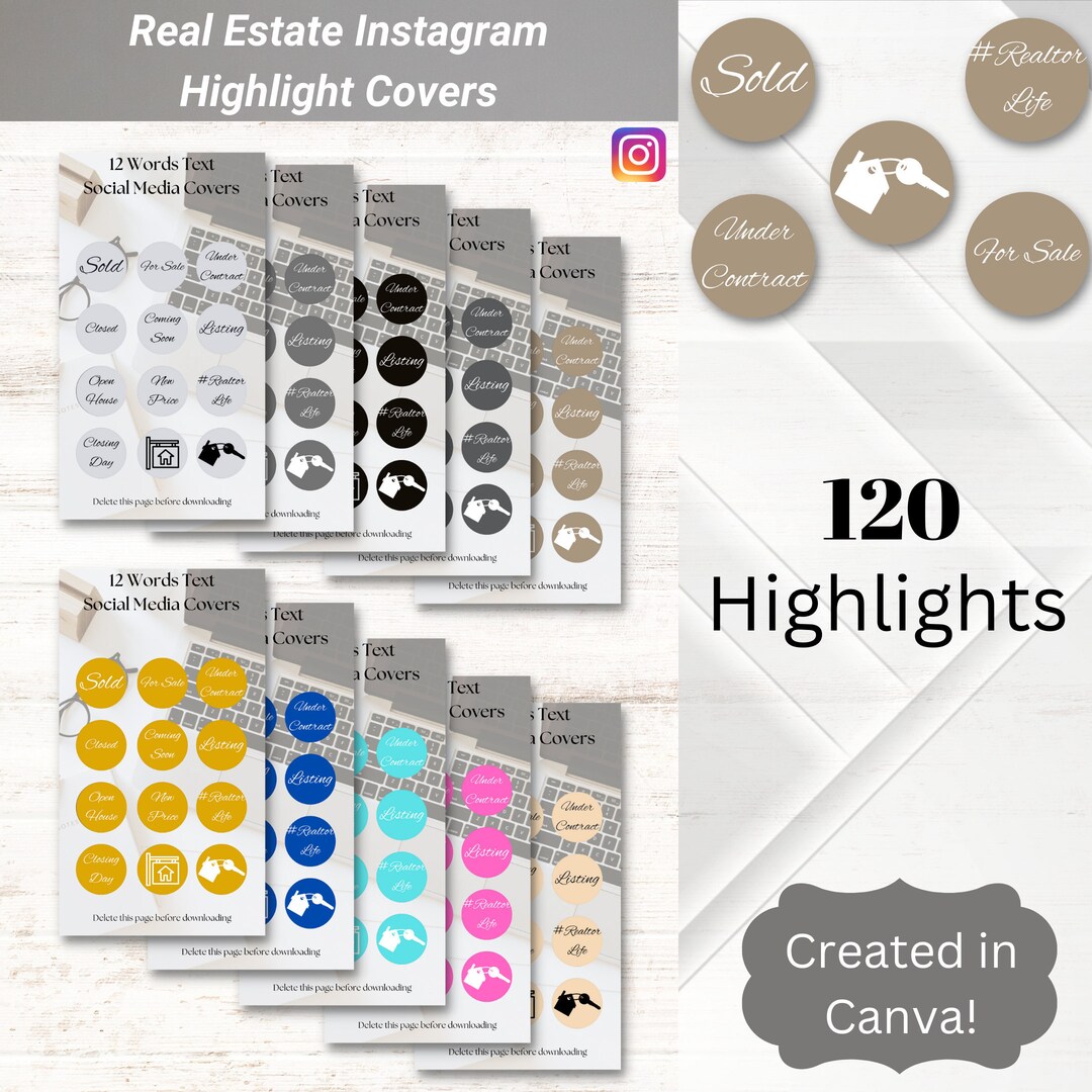Real Estate Highlight Covers for Instagram Story - Etsy