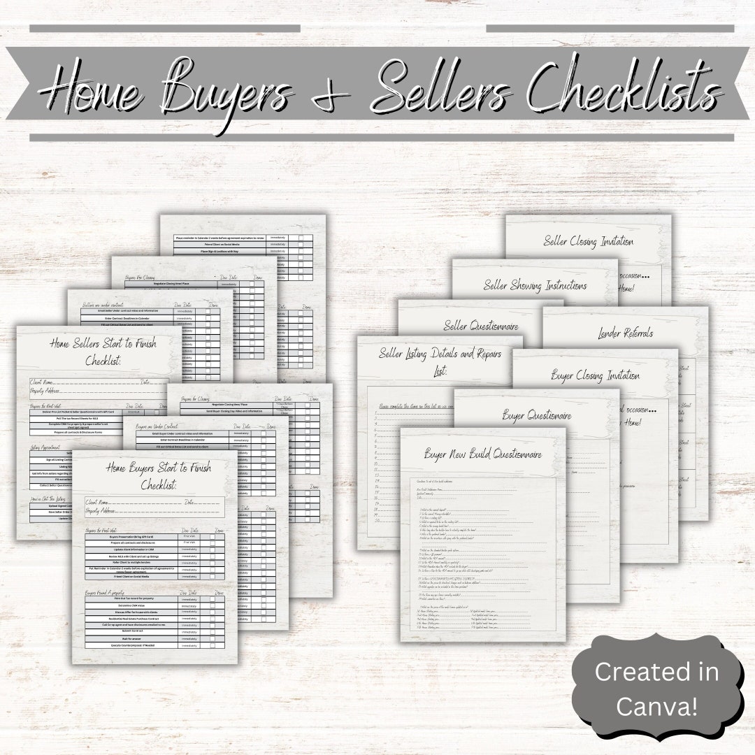 Sellers Real Estate Checklist Bundle | Prep - Listing Template ...