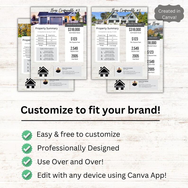 CMA Packet | Comparative Market Analysis | Real Estate CMA | CMA Report ...