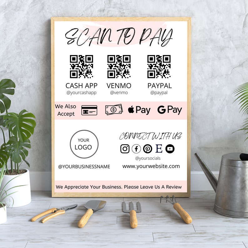Printable SCAN to PAY Canva Template Editable Scan to Pay - Etsy