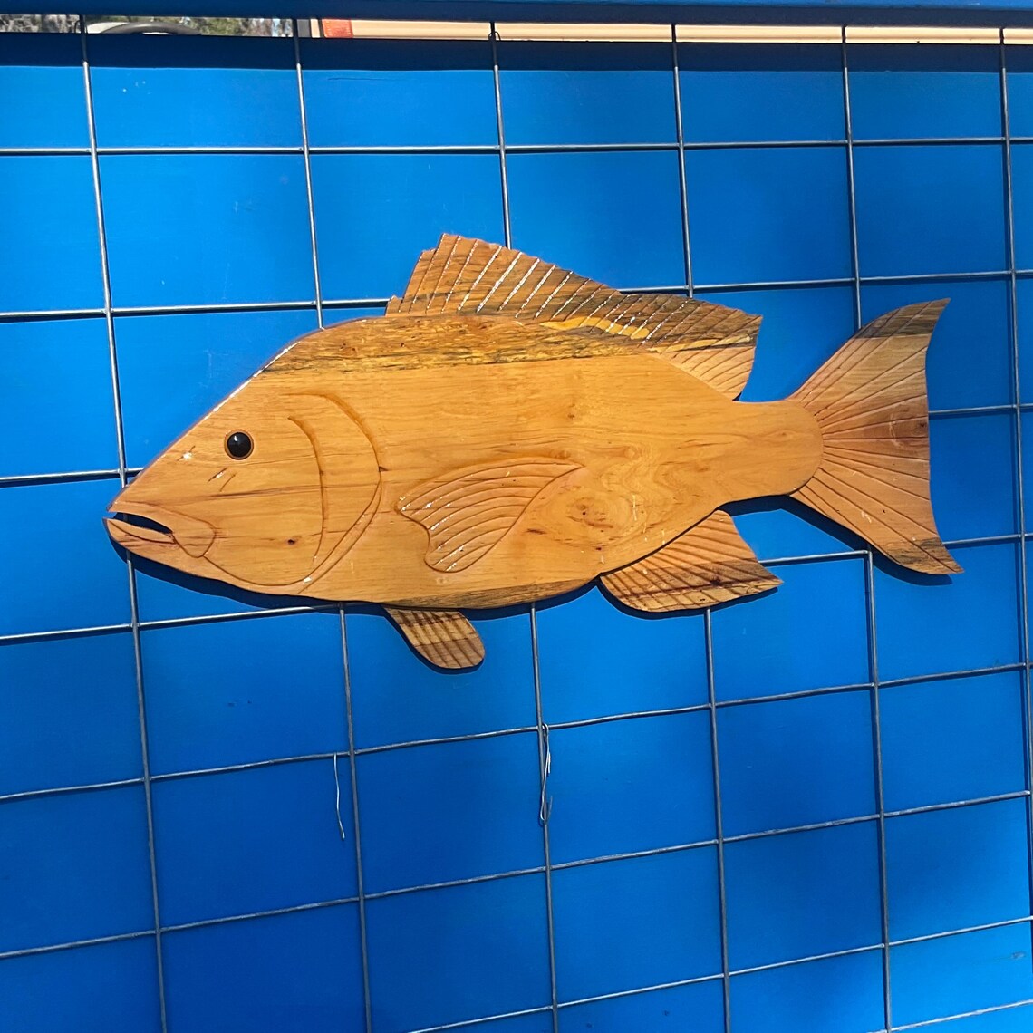 37”x 17.5” Large Red Snapper Half Mount in Pecan Wood Sculpture Wall ...