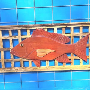 36”x 18” Red Snapper Half Mount Wood Sculpture Wall Art Carving. - Etsy