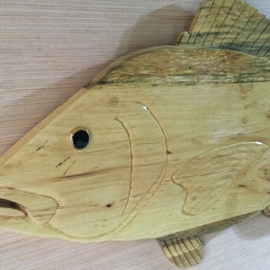 37”x 17.5” Large Red Snapper Half Mount in Pecan Wood Sculpture Wall ...