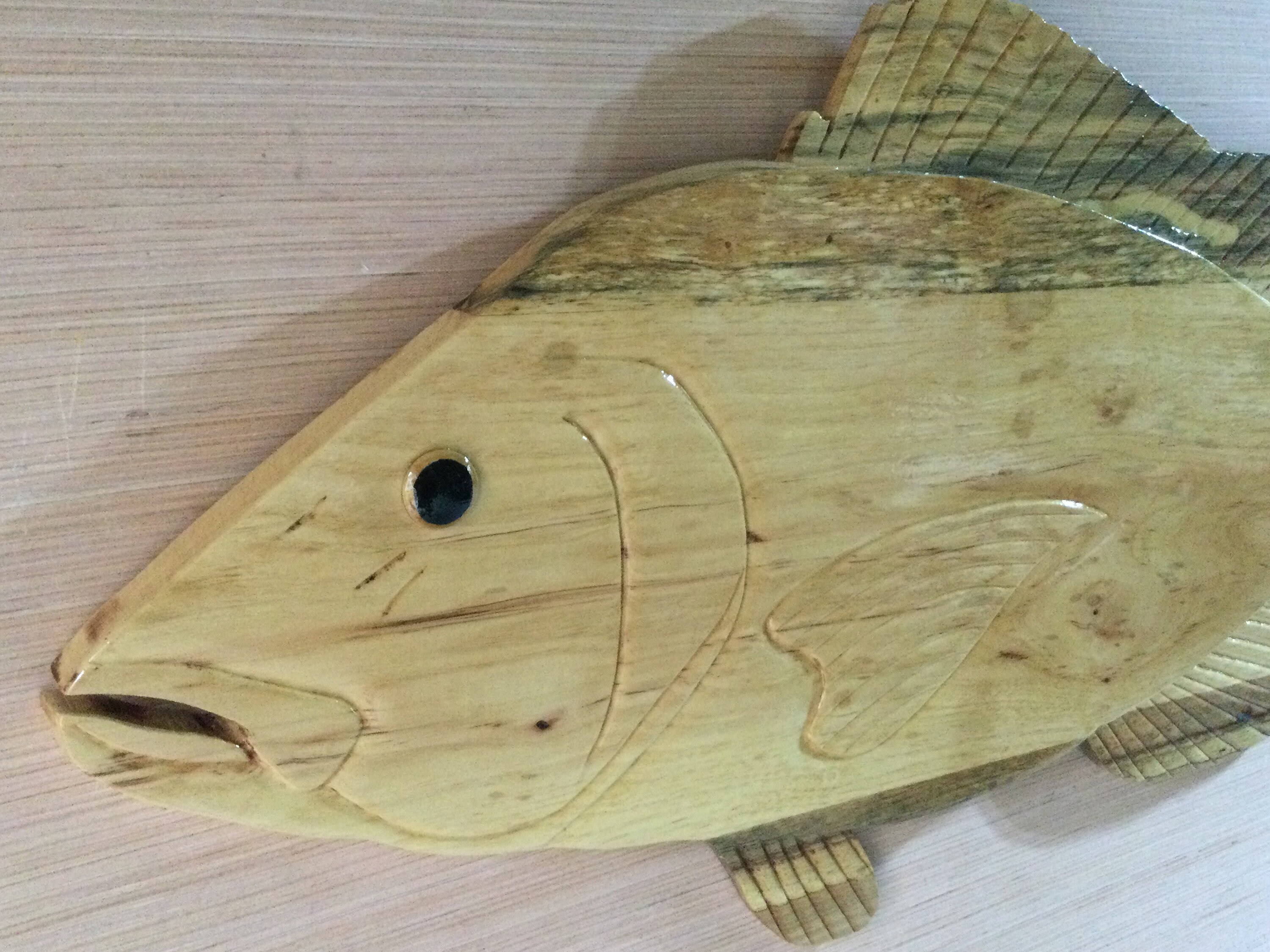 37”x 17.5” Large Red Snapper Half Mount in Pecan Wood Sculpture Wall ...