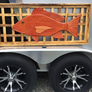 36”x 18” Red Snapper Half Mount Wood Sculpture Wall Art Carving. - Etsy