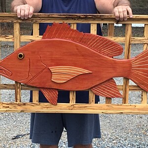 36”x 18” Red Snapper Half Mount Wood Sculpture Wall Art Carving. - Etsy