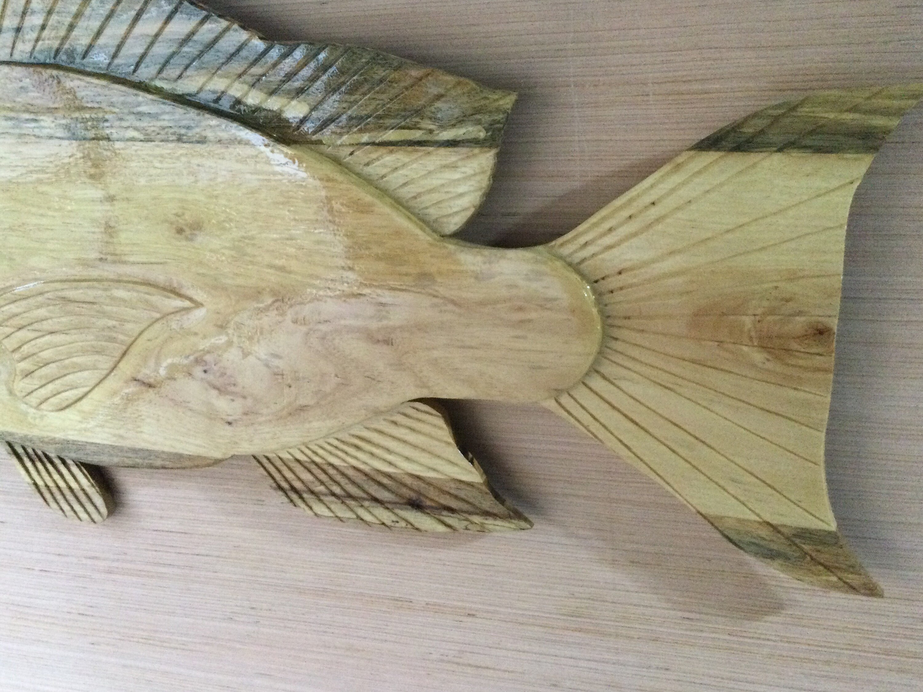 37”x 17.5” Large Red Snapper Half Mount in Pecan Wood Sculpture Wall ...