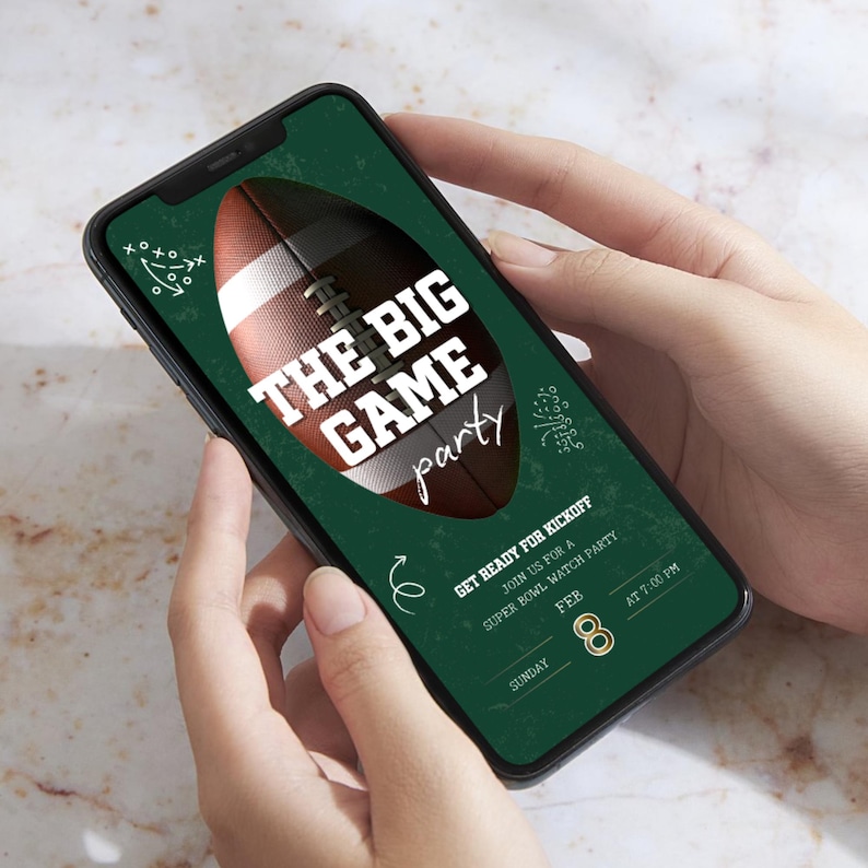 Convite animado para o Super Bowl | Convite digital em vídeo para festa ...