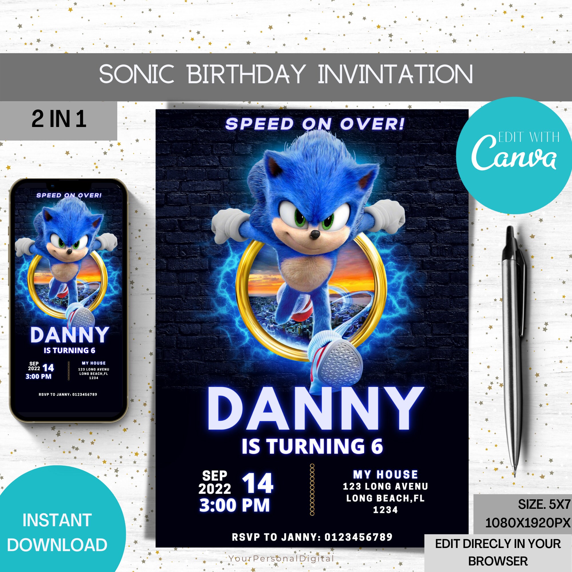 Birthday Sonic Sign - Etsy