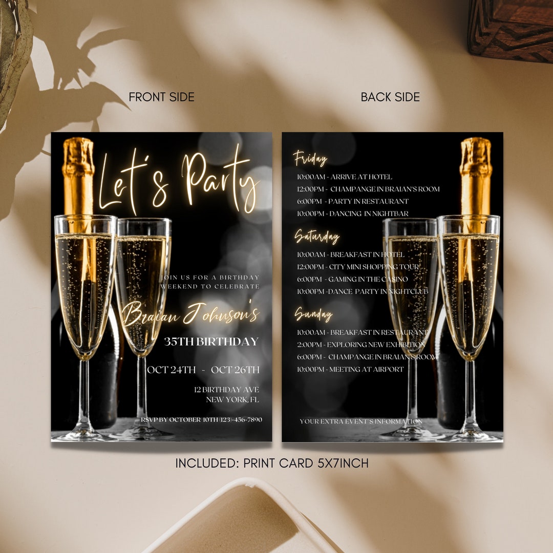 Editable Birthday Party Invitation Template Printable Birthday Party ...