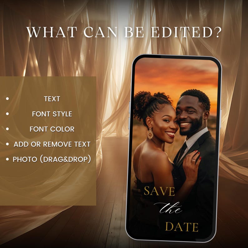 Digital Save the Date Template, Minimalist Wedding Save the Date Video ...