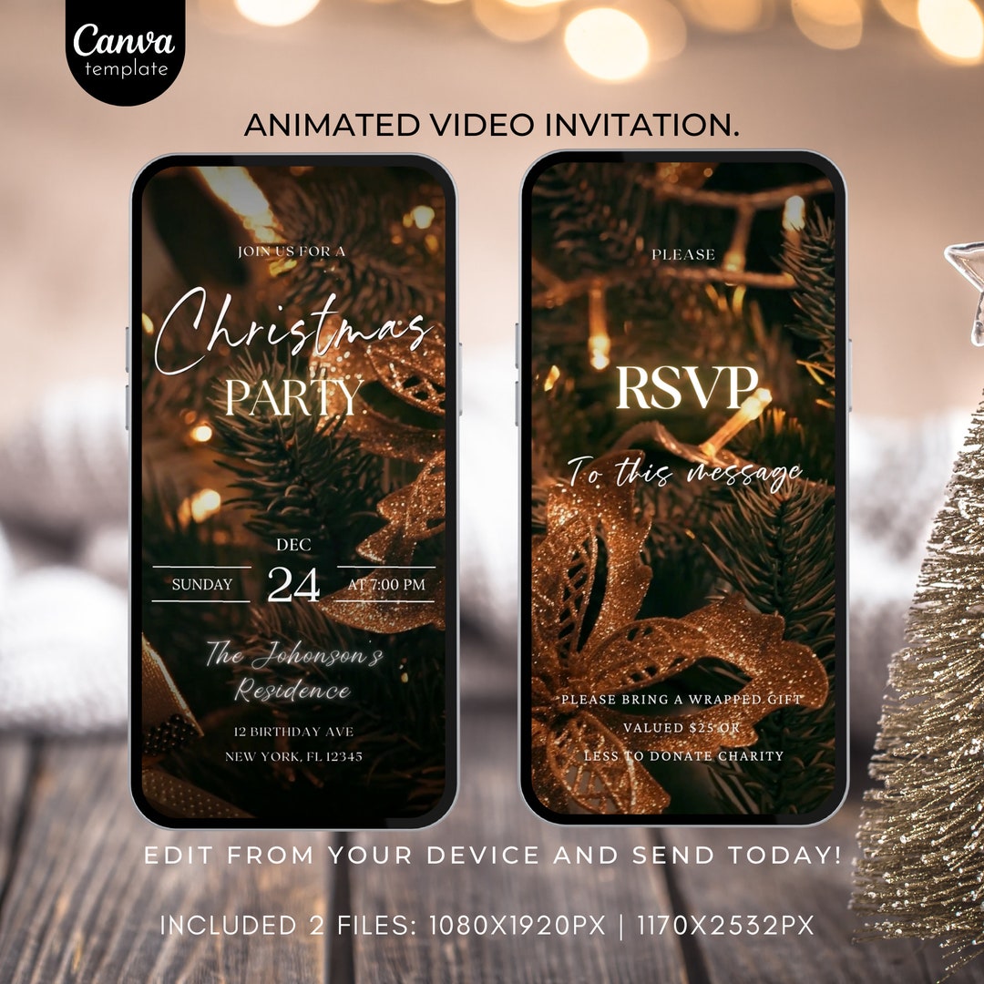 Christmas Party Invitation Video Template Christmas Party Invite ...
