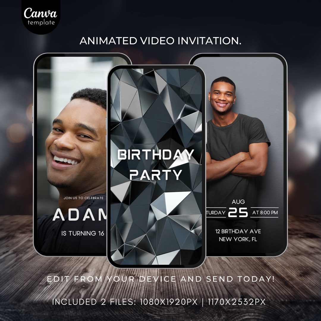 Editable Birthday Invitation Template With Photo Brunch Party Men ...