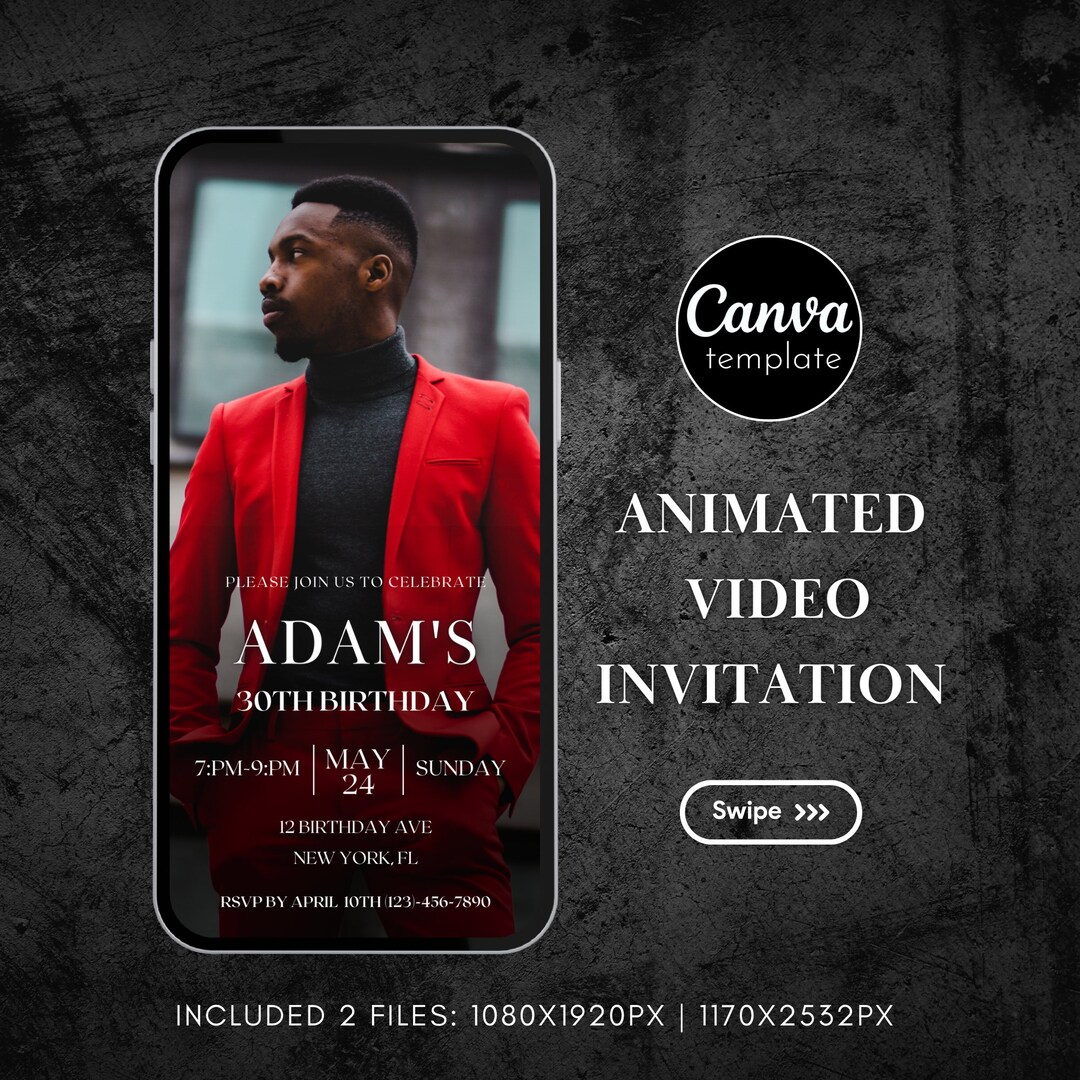 Editable Birthday Invitation Template With Photo Brunch Party Men ...