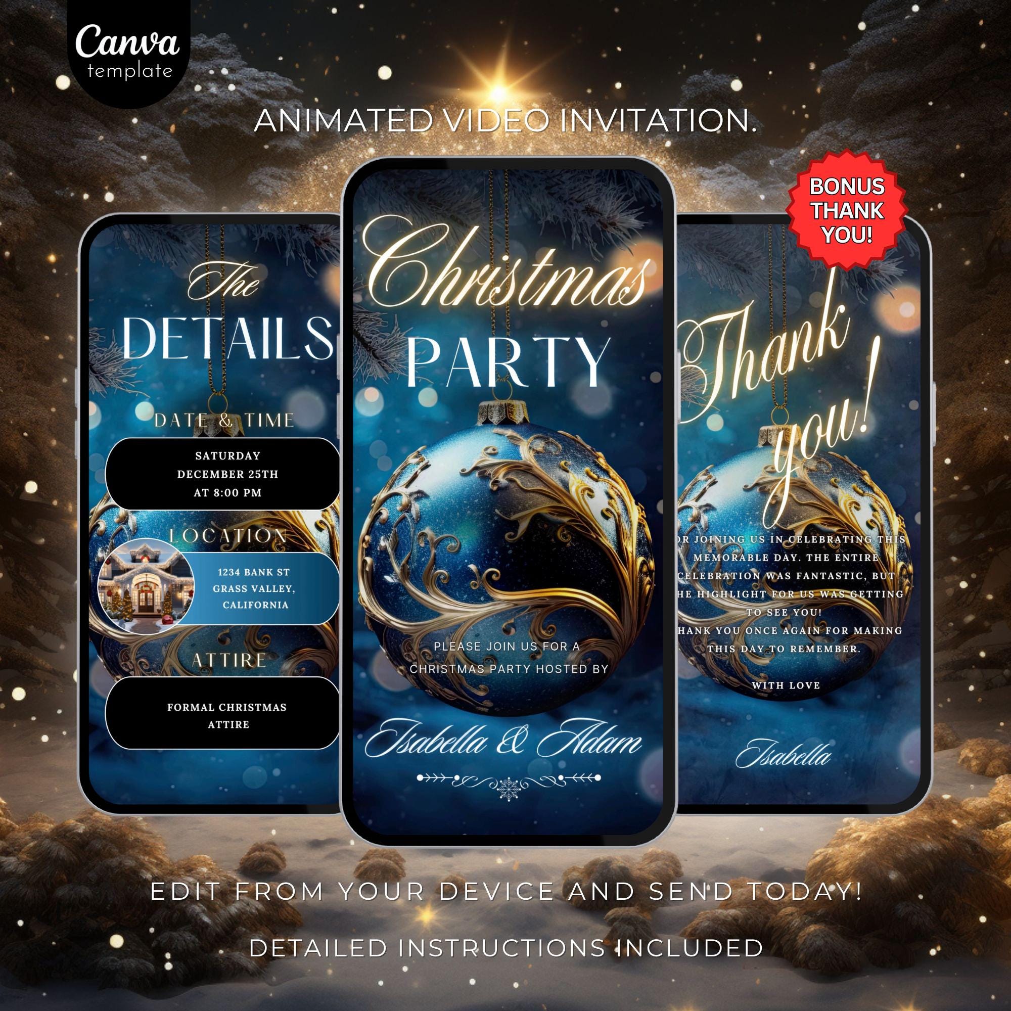 Editable Christmas Party Invitation Christmas Party Invitation ...