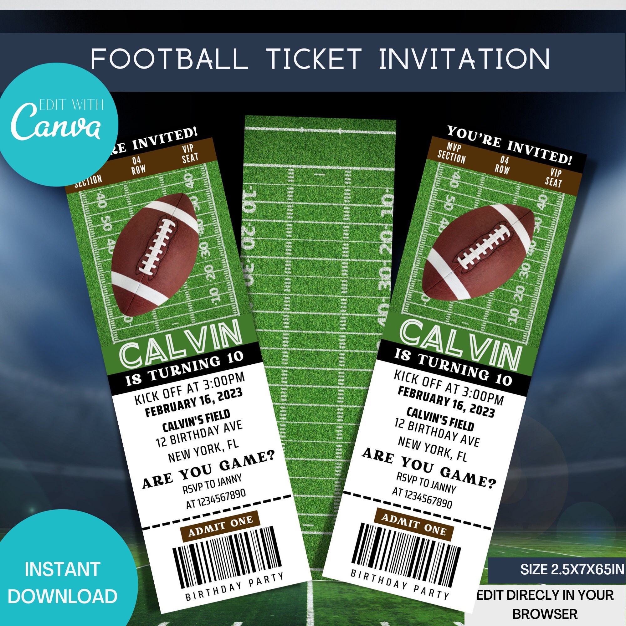 Football Field Invitation Template
