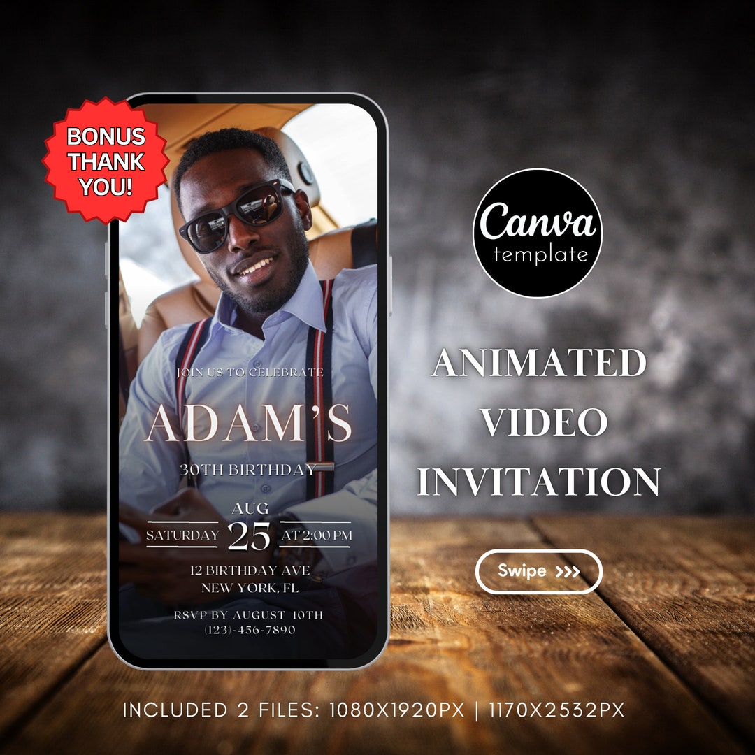 Editable Birthday Invitation Template With Photo Brunch Party Men ...