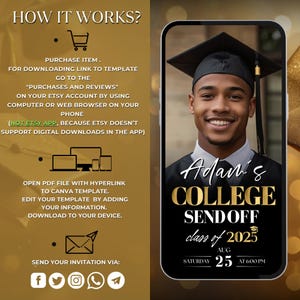 Digital Class of 2025 Graduation Party Invitation, Modern Graduation ...