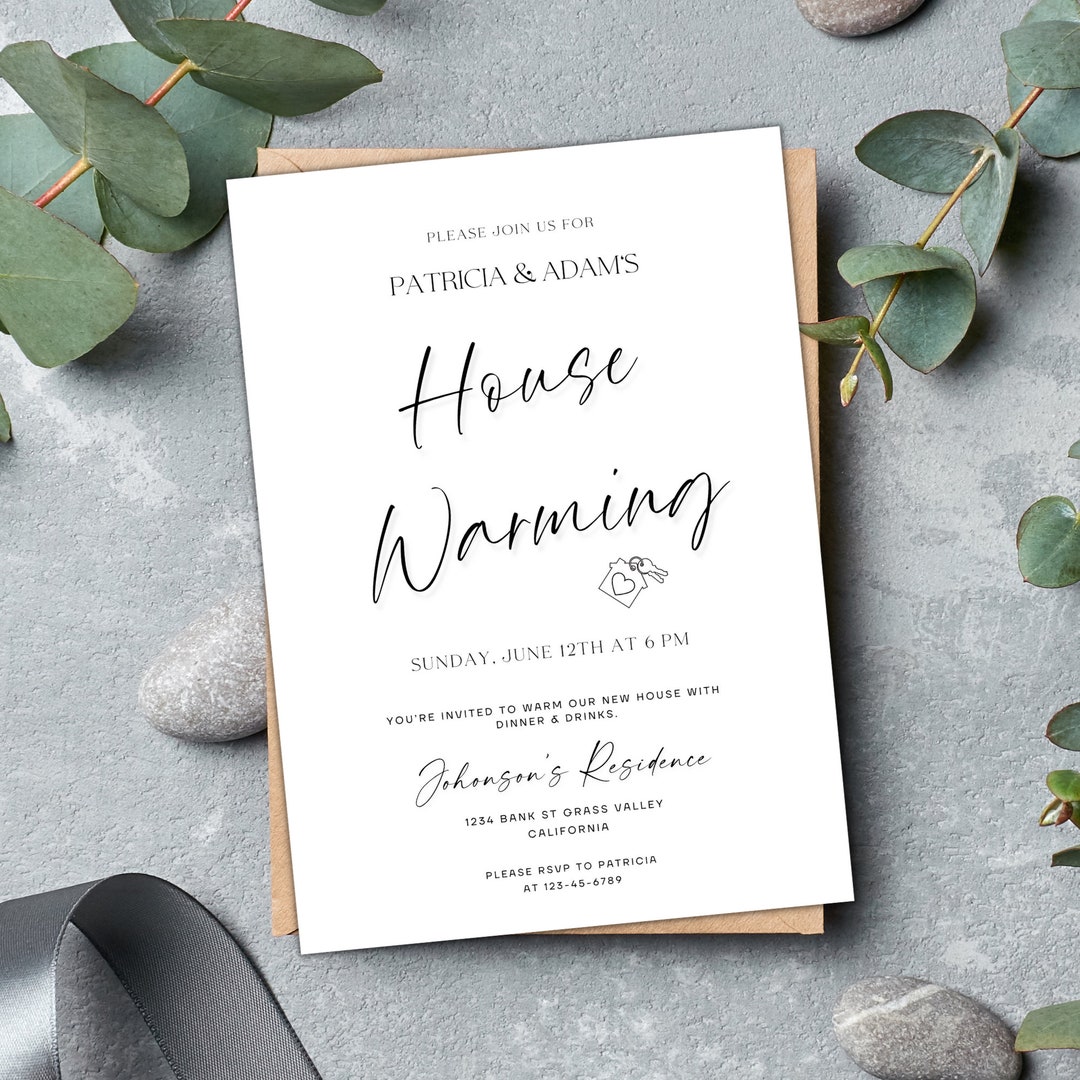 House Warming Invitation Template Electronic New Home Party Evite ...