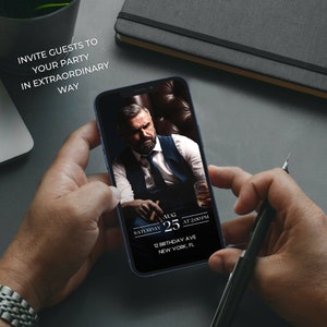 Editable Birthday Invitation Template With Photo Brunch Party Men ...