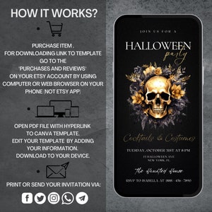 Editable Halloween Party Invitation for Adults Halloween Costume Party ...