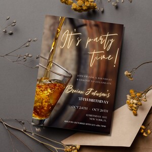 Whiskey Invitation Printable Editable Template Whiskey Birthday ...