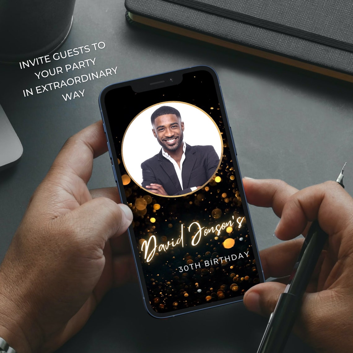 Editable Birthday Invitation Template Digital Birthday Invite for Men ...