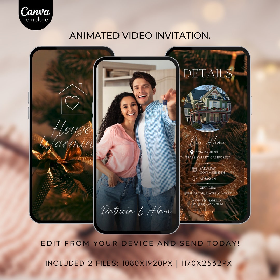 Digital House Warming Invitation Template New Home Invite Housewarming ...