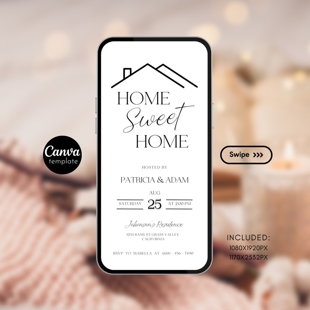 House Warming Invitation Template Electronic New Home Party Evite ...